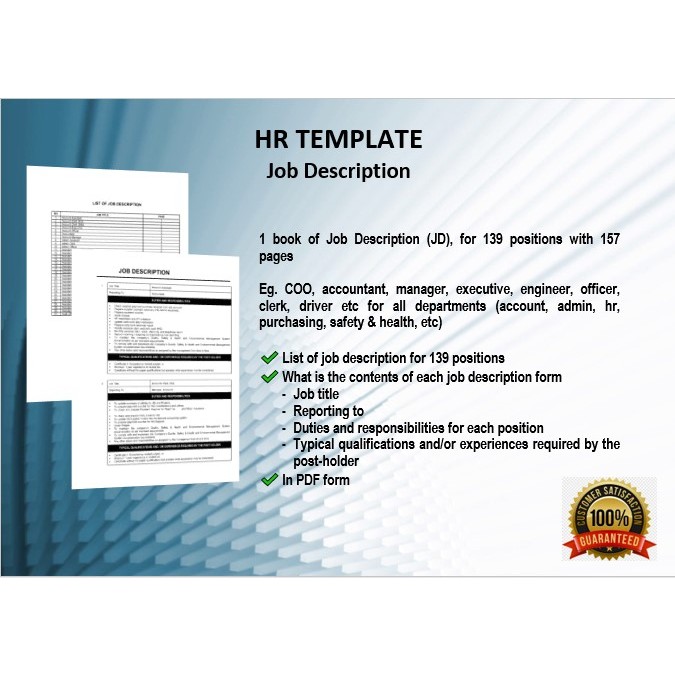 JOB DESCRIPTION, 139 positions 💥 PROMOTION 💥 Makes your JD more ...