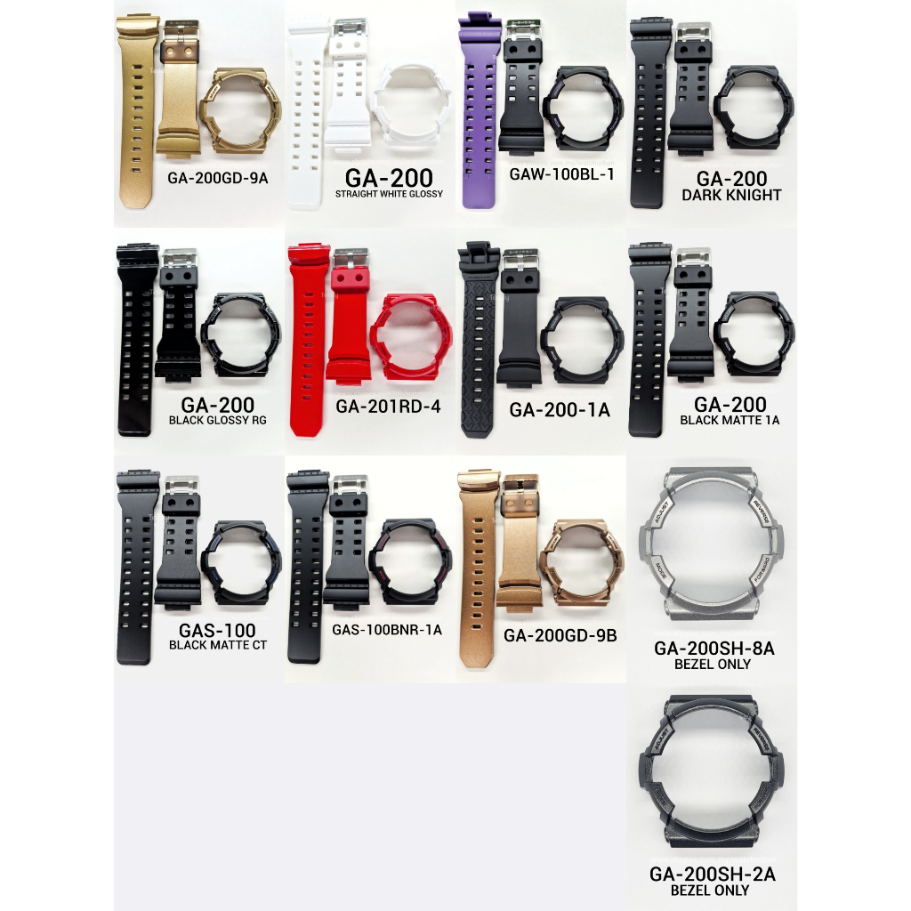 CASIO G-SHOCK BAND AND BEZEL GA200 GA201 GAS100 GAW100 100% ORIGINAL GA-200 GA-201 GAS-100 GAW ...
