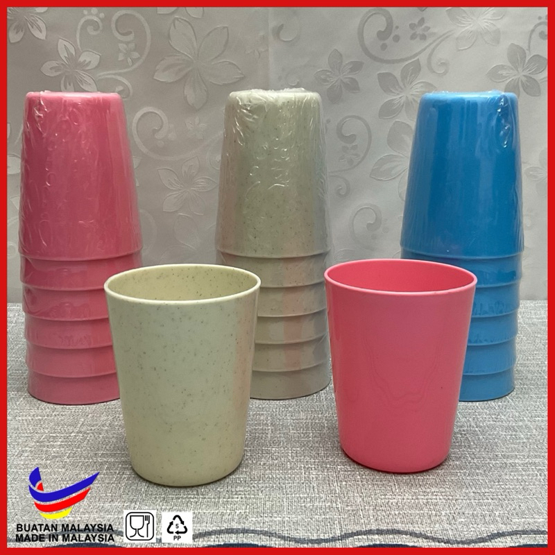 6 pcs/set Drinking Cup (200ml)/ Water Cup/ Cawan Minum/ Cawan Plastik ...