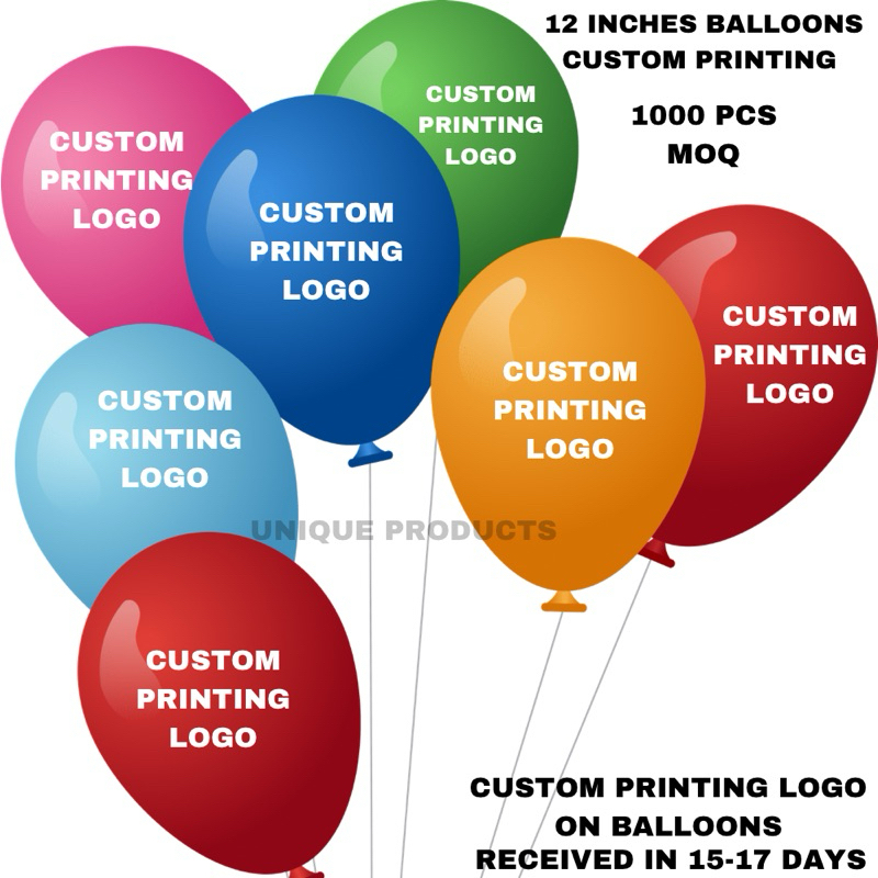 1000Pcs 12 Inches Latex Balloons Custom Printing Logo Pre Order ...