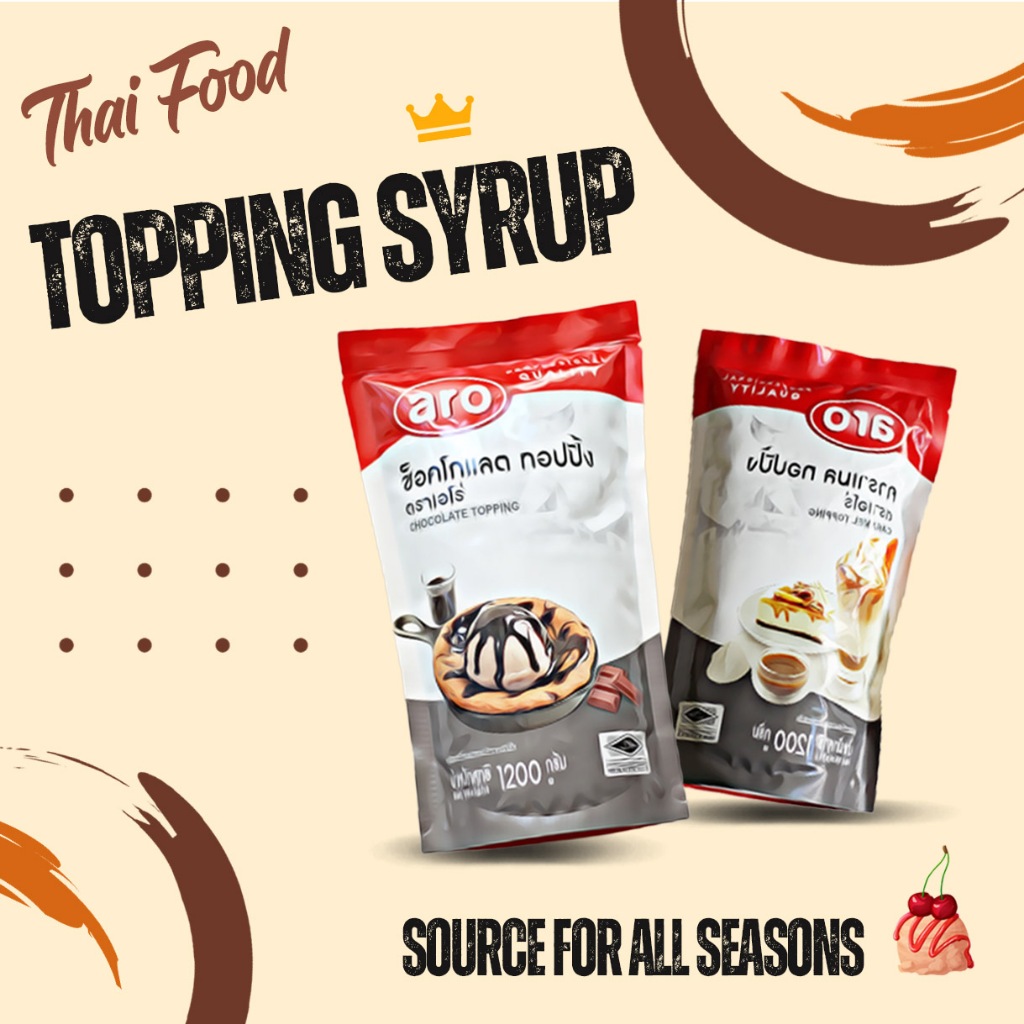 💯Topping Syrup Brand Aro Thai Food Topping Ice Blended Topping Cake ...
