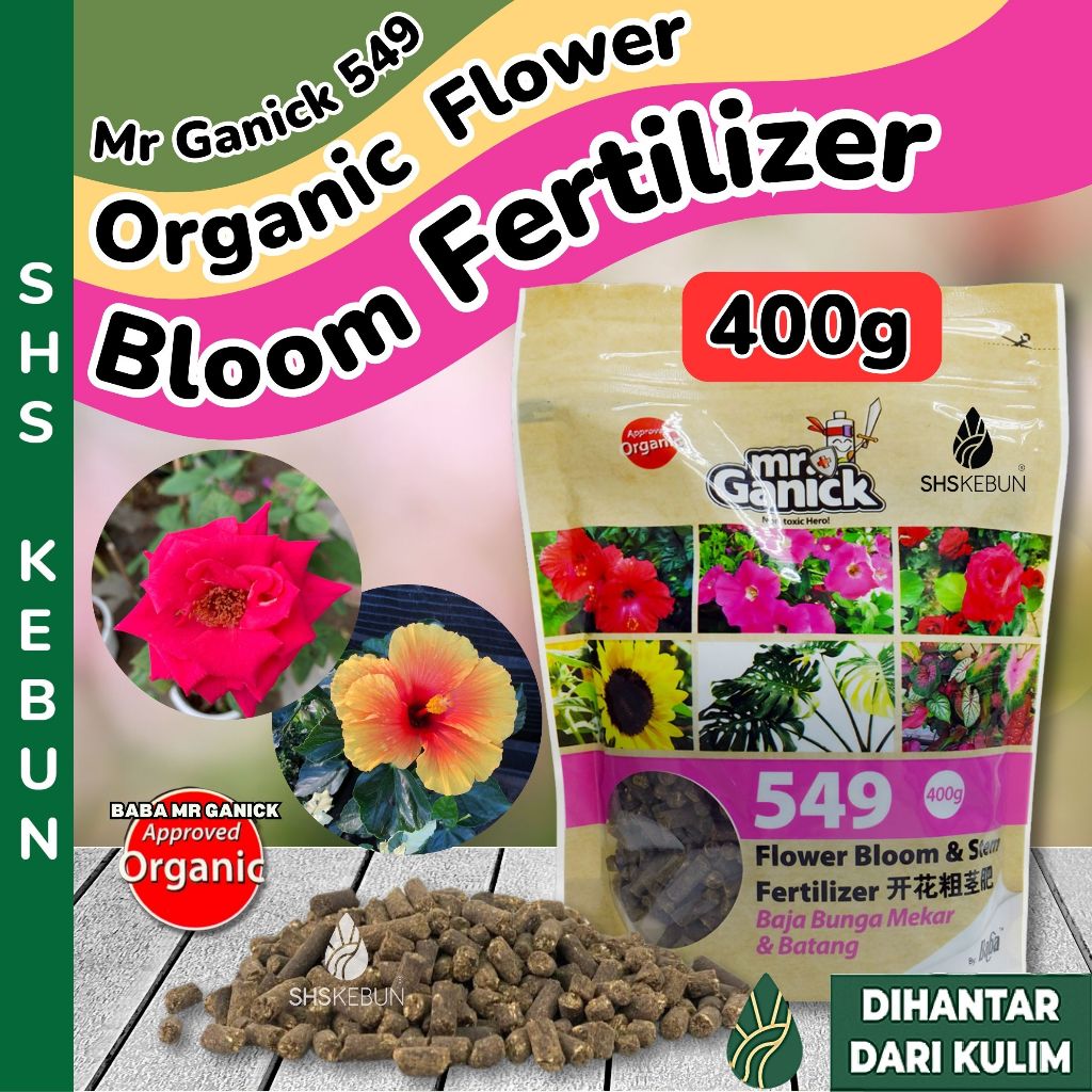 Baba Mr Ganick 549 Baja Organik Bunga Mekar (400g) Organic Flower Bloom ...