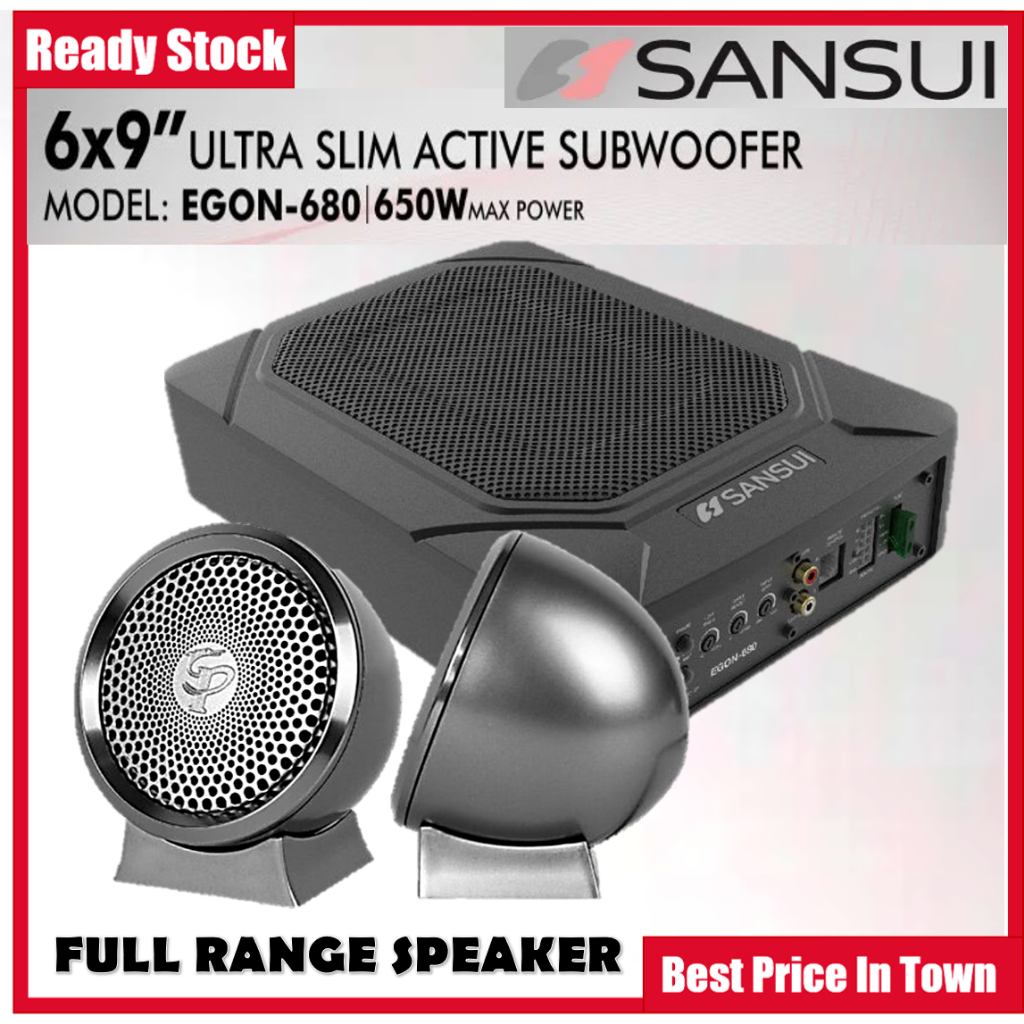 Sansui Car Underseat Active Subwoofer 6x9'' 650w + 2" Full Range ...