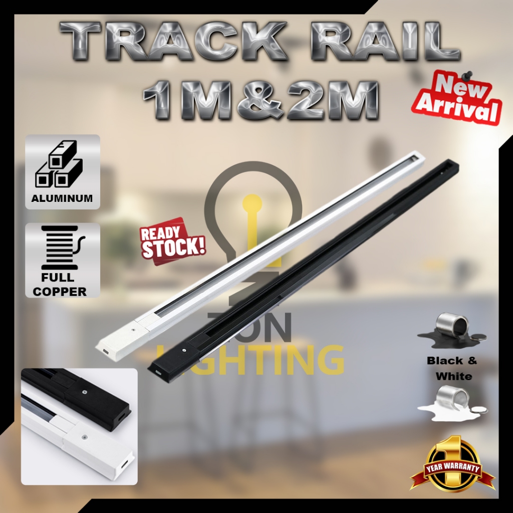 1 Meter / 2 Meter Track Rail Lampu LED Tracklight Spotlight Ceiling ...