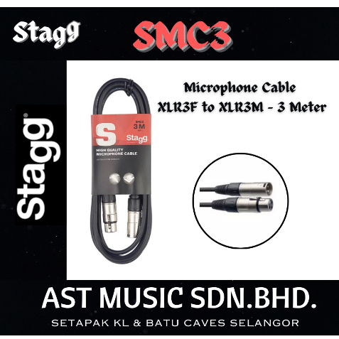 Stagg SMC3 Microphone Cable XLR3F to XLR3M –3 Meter ( SM-C3 / Smc3 ...