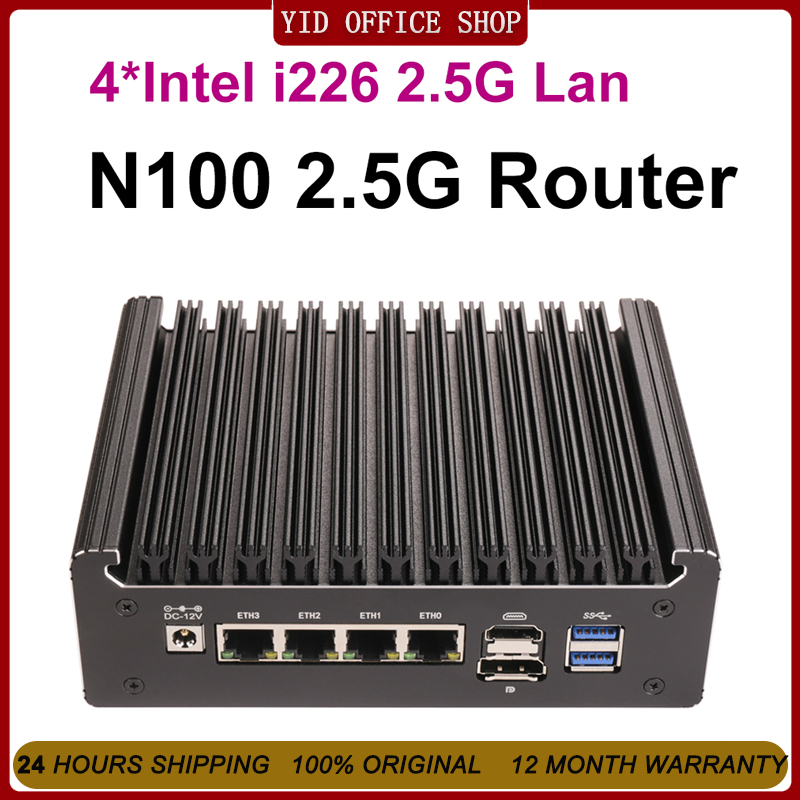K32 Intel N100 Soft Router pfSense Firewall 4x Intel 2.5G i226 ...