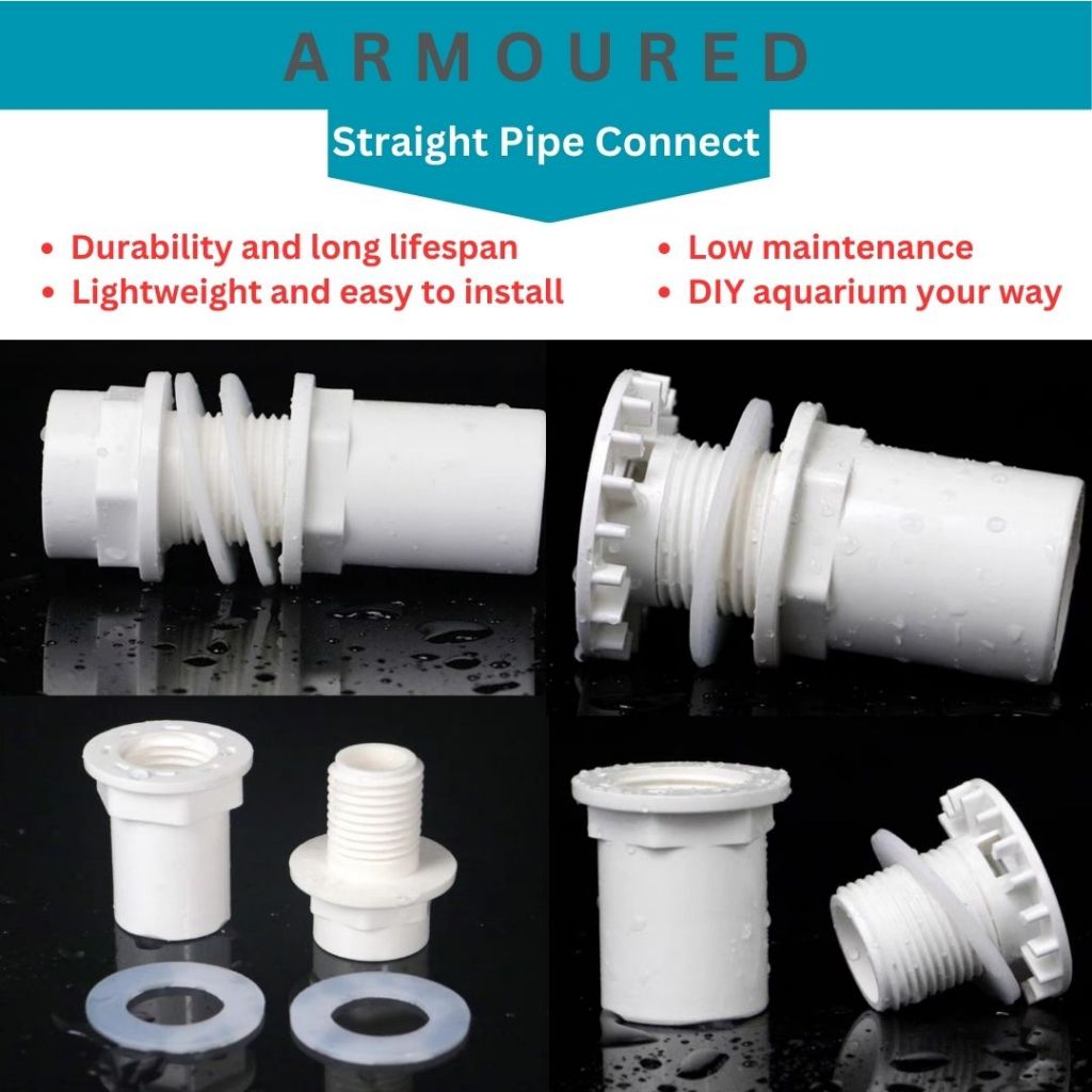 ⚠️[CHINA SIZE] PVC Straight Pipe Tank Connector Fitting Drainage Water ...
