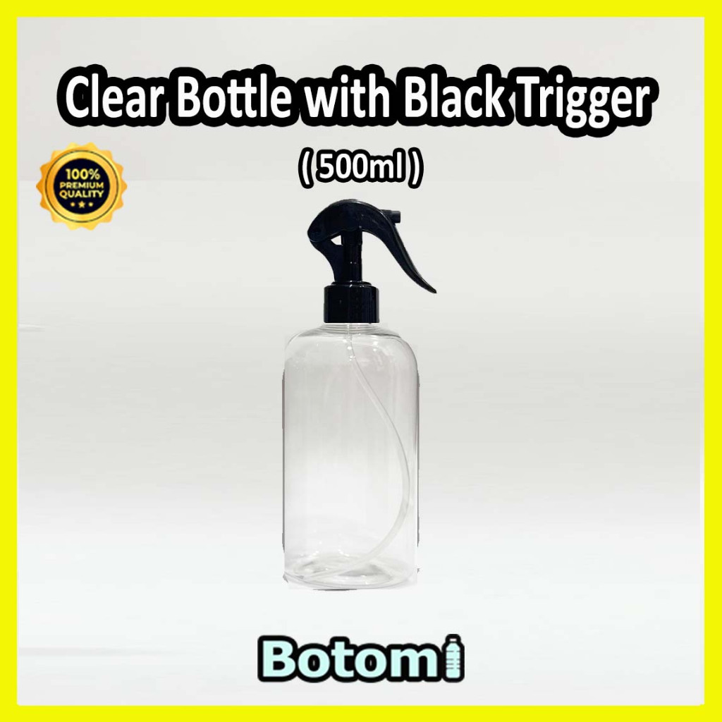 250ml 300ml 500ml Transparent Amber Plastic Bottle with Trigger Sprayer ...