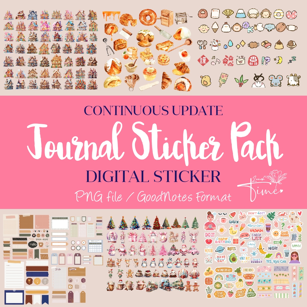 [ Digital Sticker Pack ] (Updating) Digital Planner Journal Sticker ...