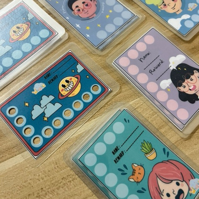 Reward Card Encouragement Punch Card Kad Ganjaran Gift Card Milestone ...