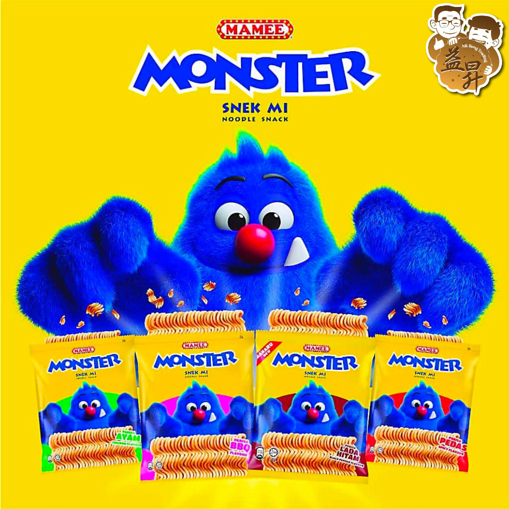 30 packs x 25gm - Mamee Monster Snek Mi Noodle Snack [BBQ / Spicy ...