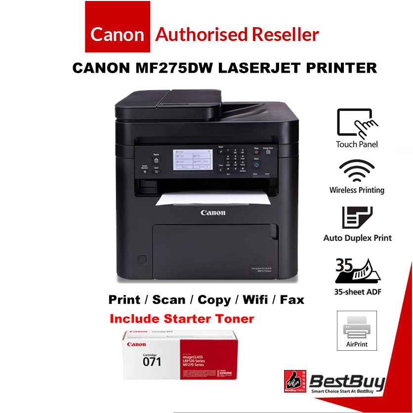Canon imageCLASS MF275dw 4-in-1 Monochrome Multifunction Printer (Print/Copy/Scan/Fax/Auto ...