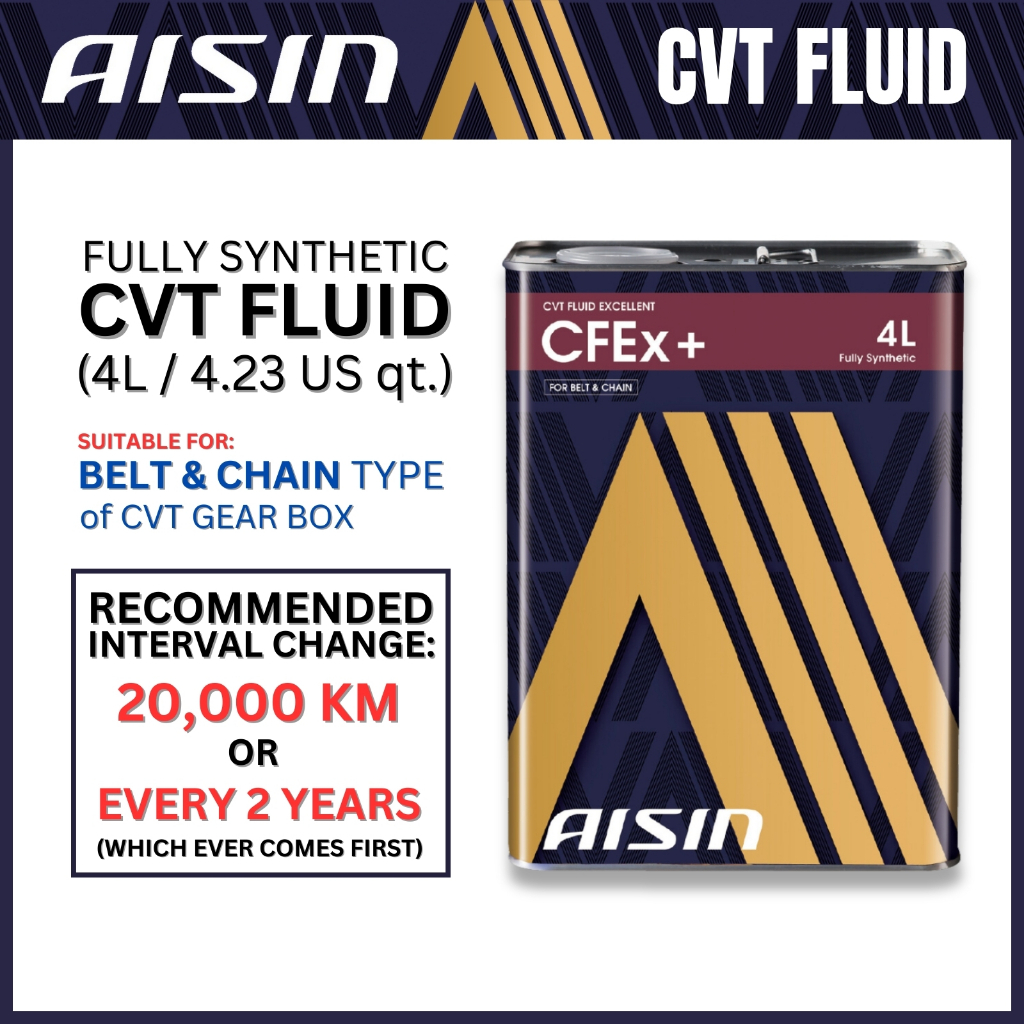 AISIN Fully Synthetic CVT Transmission Fluid (4L) - CFEx+ (For Belt ...