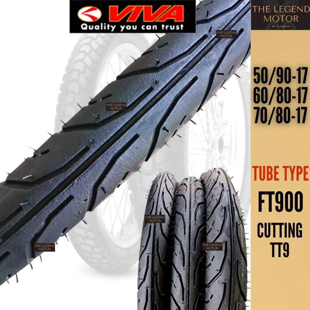 VIVA TYRE 17 Tube Tyre FT900 50/90-17 60/80-17 70/80-17 Cutting TT9 ...