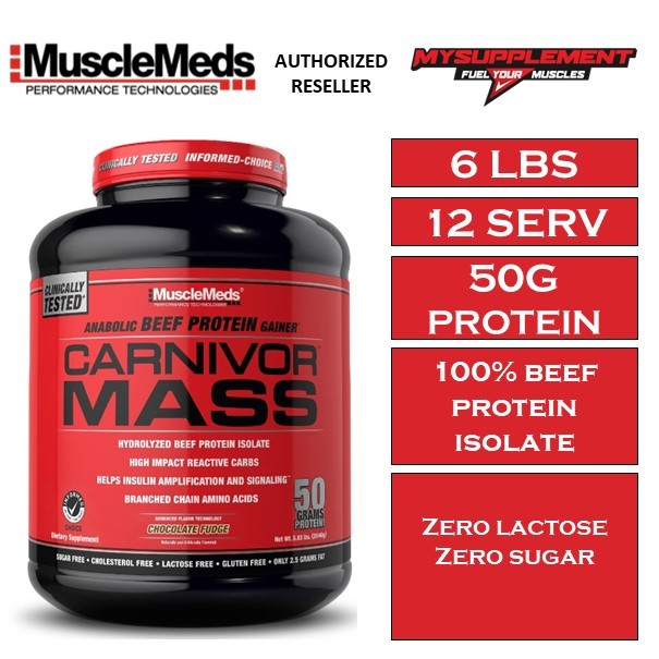 MuscleMeds Carnivor Mass 6lbs ( beef protein isolate mass ) | Shopee ...