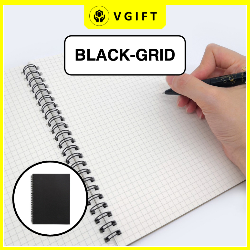 100pages 200pages Black Notebook A4 A5 Spiral Wire O Planner Journal ...