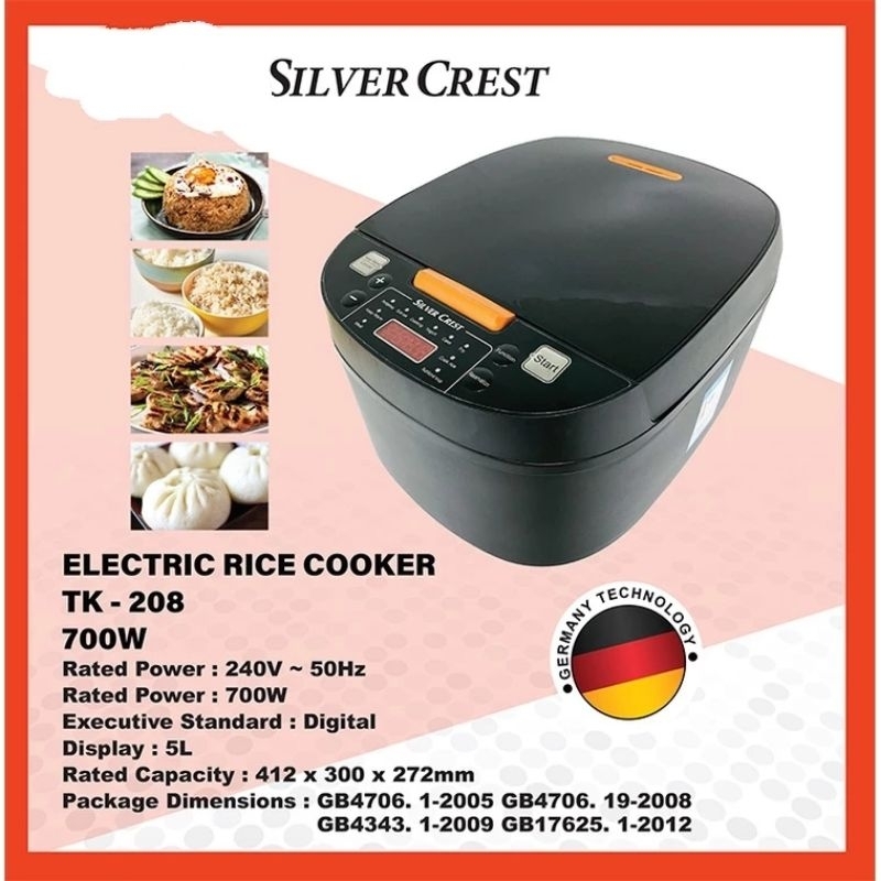 Silver Crest 5L Electric Rice Cooker Multi Function Intelligent Rice ...