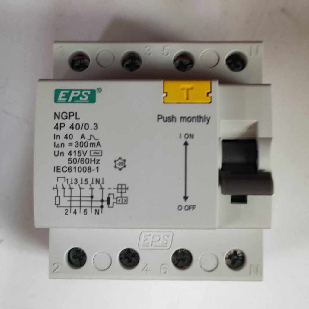 EPS ELCB RCCB 4 POLE 40A 63A 100A / 30MA 100MA 300MA RESIDUAL CURRENT CIRCUIT BREAKER AUTOMATIC ...