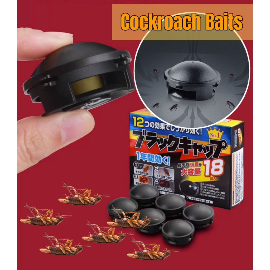 12pcs Japanese Killer Cockroach Medicine trap Racun Lipas 日本蟑螂小黑屋 ...