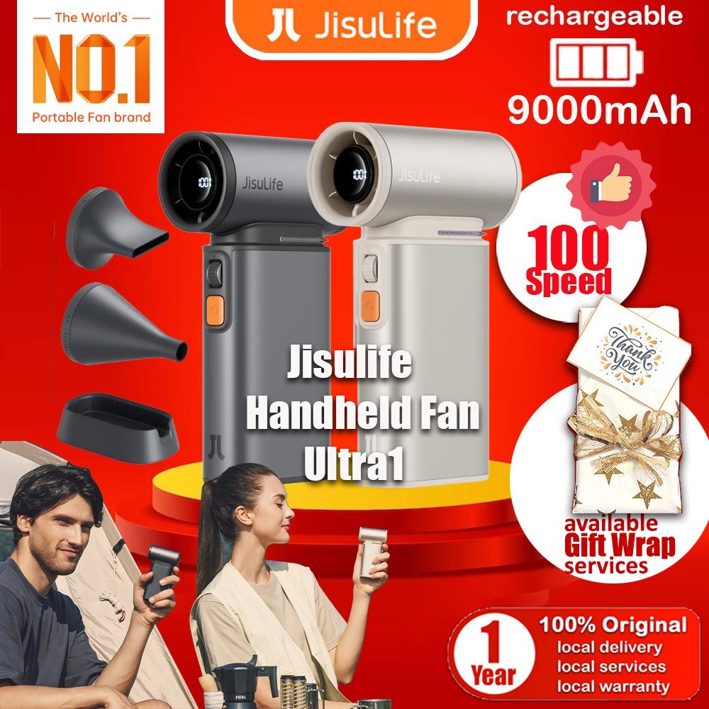 Jisulife Handheld Fan Ultra 100 Speed Super Turbo Strong Wind High ...