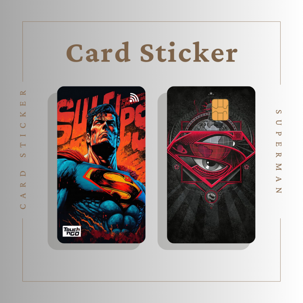 SUPERMAN CARD STICKER - TNG CARD / NFC CARD / ATM CARD / ACCESS CARD ...