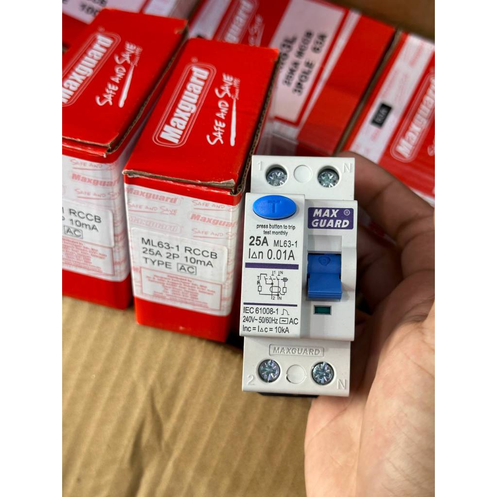 (PROMOSI) MAXGUARD 2 POLE ELCB/RCCB 25A 10MA SIRIM APPROVED Water Heater Used | Shopee Malaysia