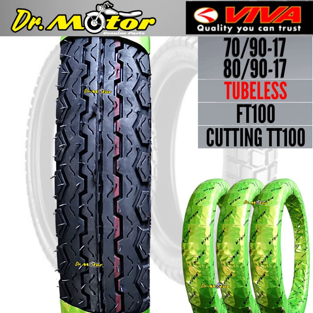 Viva Tyre 17 FT100 Tubeless Tayar TAYER TIUBLESS TYRES TIRE (CUTTING ...