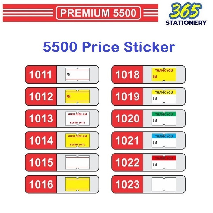 PREMIUM 5500 Price Label Rolls / Sticker Tanda Harga ( 10rolls/pack ...