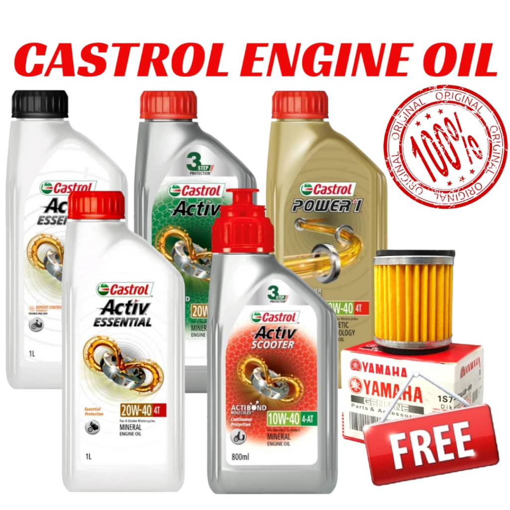 Original CASTROL ENGINE OIL ACTIV ESSENTIAL 2T ACTIV 4T ESSENTIAL 4T ...
