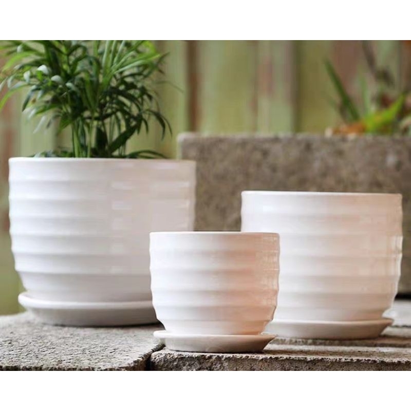Ceramic Flower Pot 🇲🇾 White Flower Vase / Pasu Bunga Seramik / Pasu ...