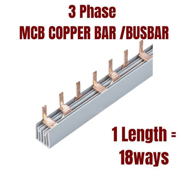 [Length] MCB Pure Copper Bar / MCB Copper Bus Bar with PVC Insulated (3 ...