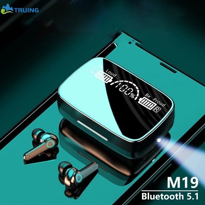 M19 TWS Earphone Touch Control Wireless Bluetooth 5.1 Headphones oise ...