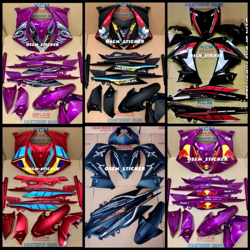 STICKER SYM 125i SPORT RIDER API VIRAL/ RC/ HIJAU LUMUT /BATIK/BATMAN ...