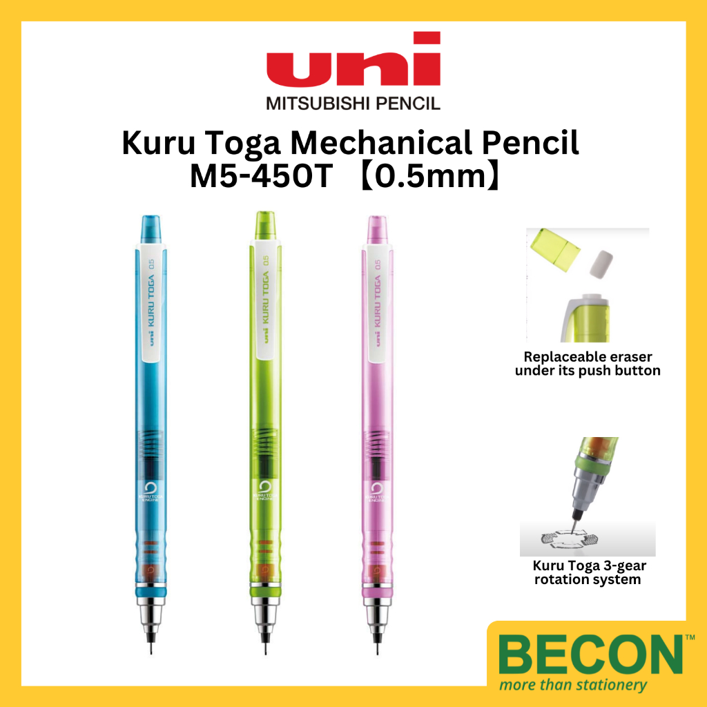 Uni Kuru Toga Mechanical Pencil M5 450T [ 0.5mm] [ 3-gear rotation system] | Shopee Malaysia