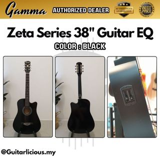 38 inch Acoustic Guitar with 2 band EQ Pick Up ZETA RCStromm Gamma ...