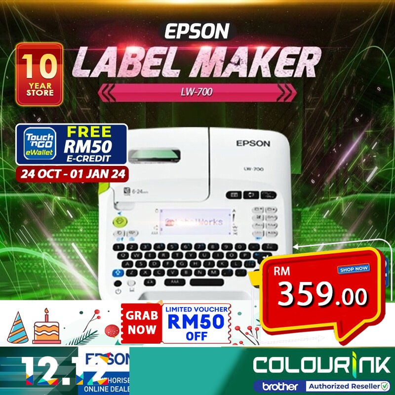 Epson Labelwork LW-700 Portable Label Maker Sticker QR Barcode ...