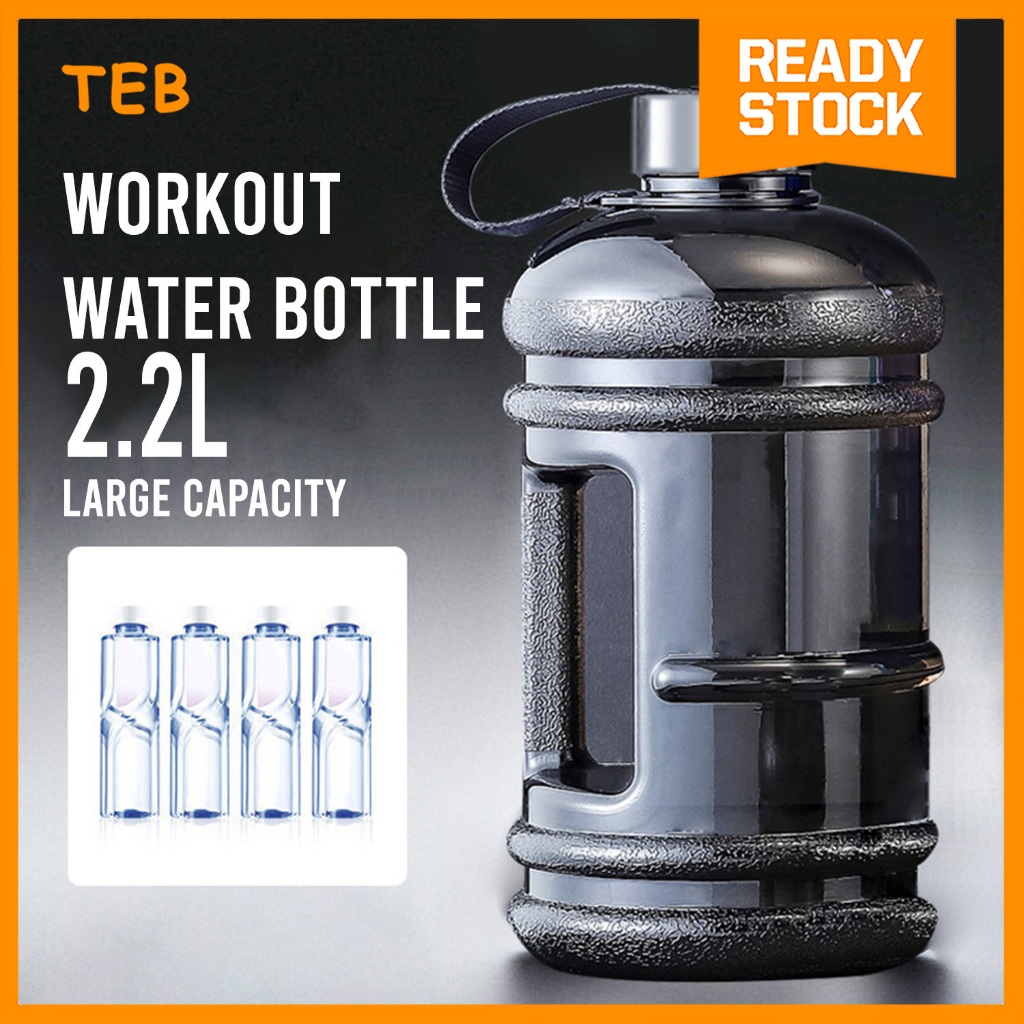 2.2L Sports Water Bottle Leakproof Gym Bottle | Botol Air Sukan 2.2L ...