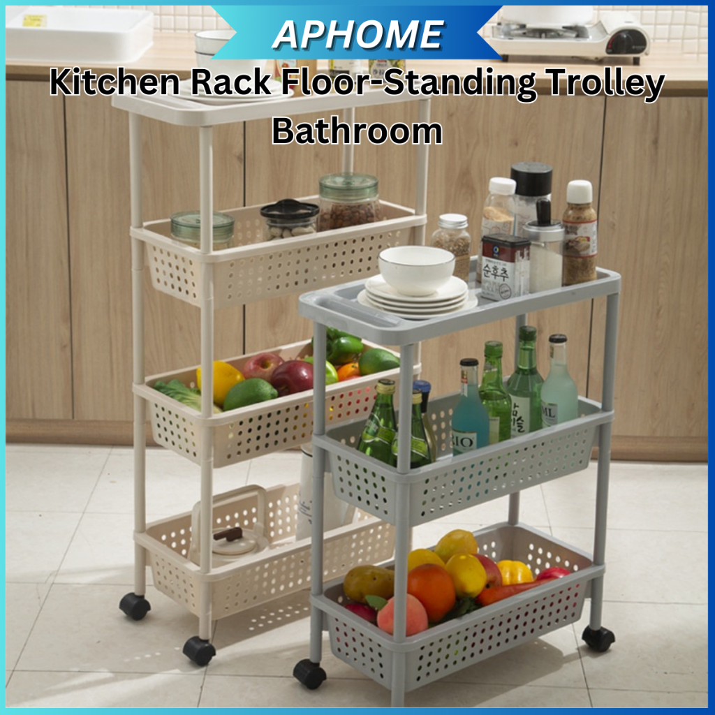 APHOME Kitchen Rack Floor-Standing Trolley Bathroom Toilet Multi-layer ...