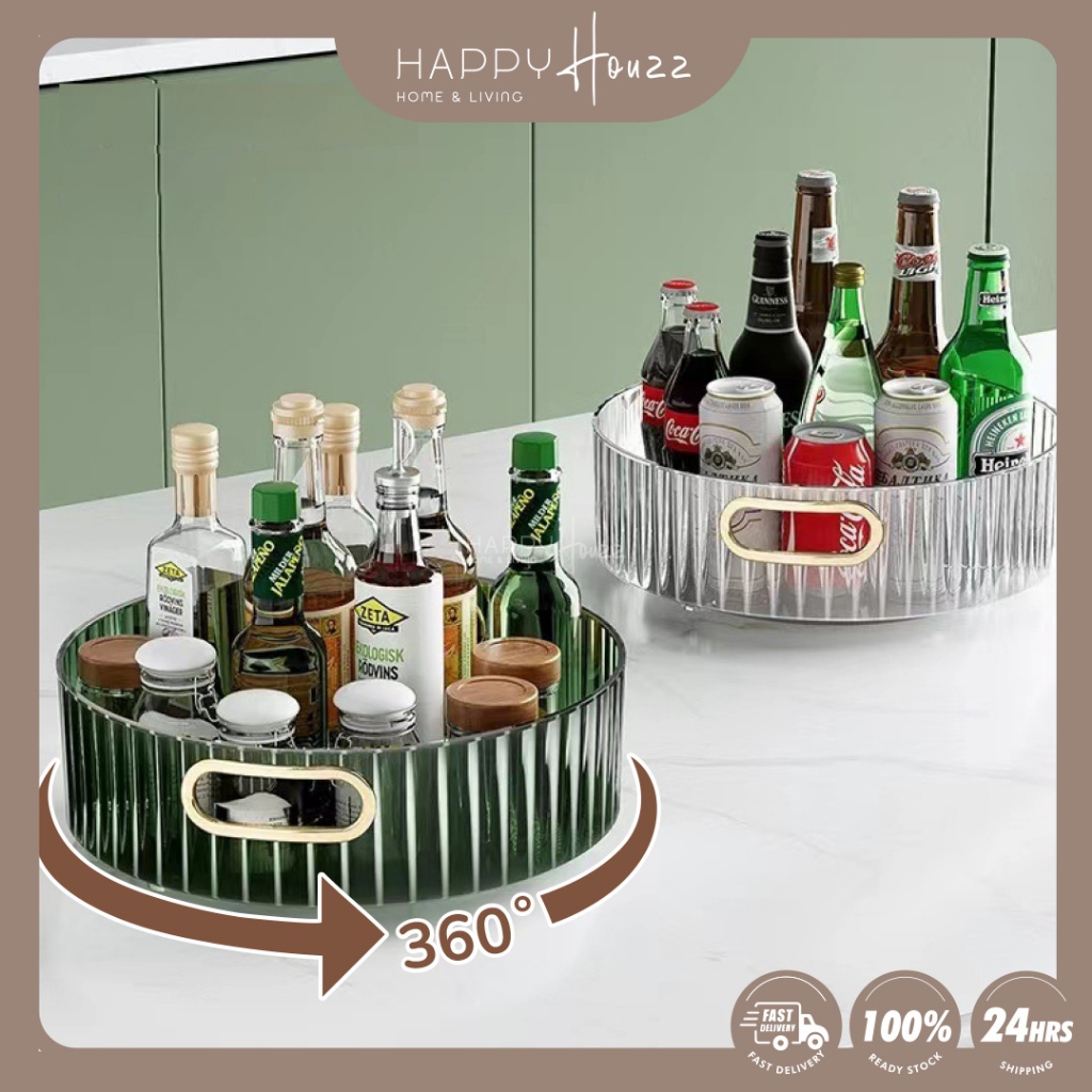 【READY STOCK】HAHO Luxury Modern Rotate Tray Lazy Susan Drawer Cabinet ...