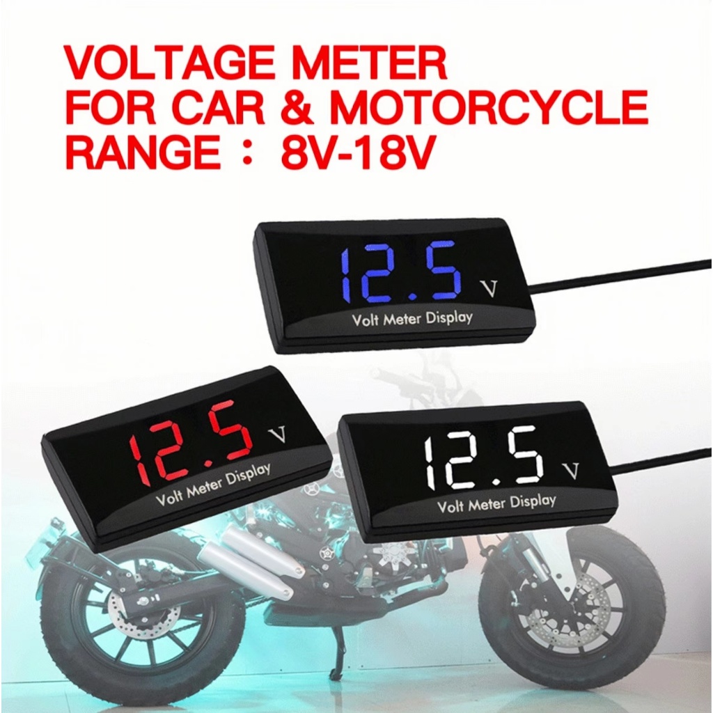 Car Volt Meter LED Digital Voltage Meter 12V Voltmeter Battery ...