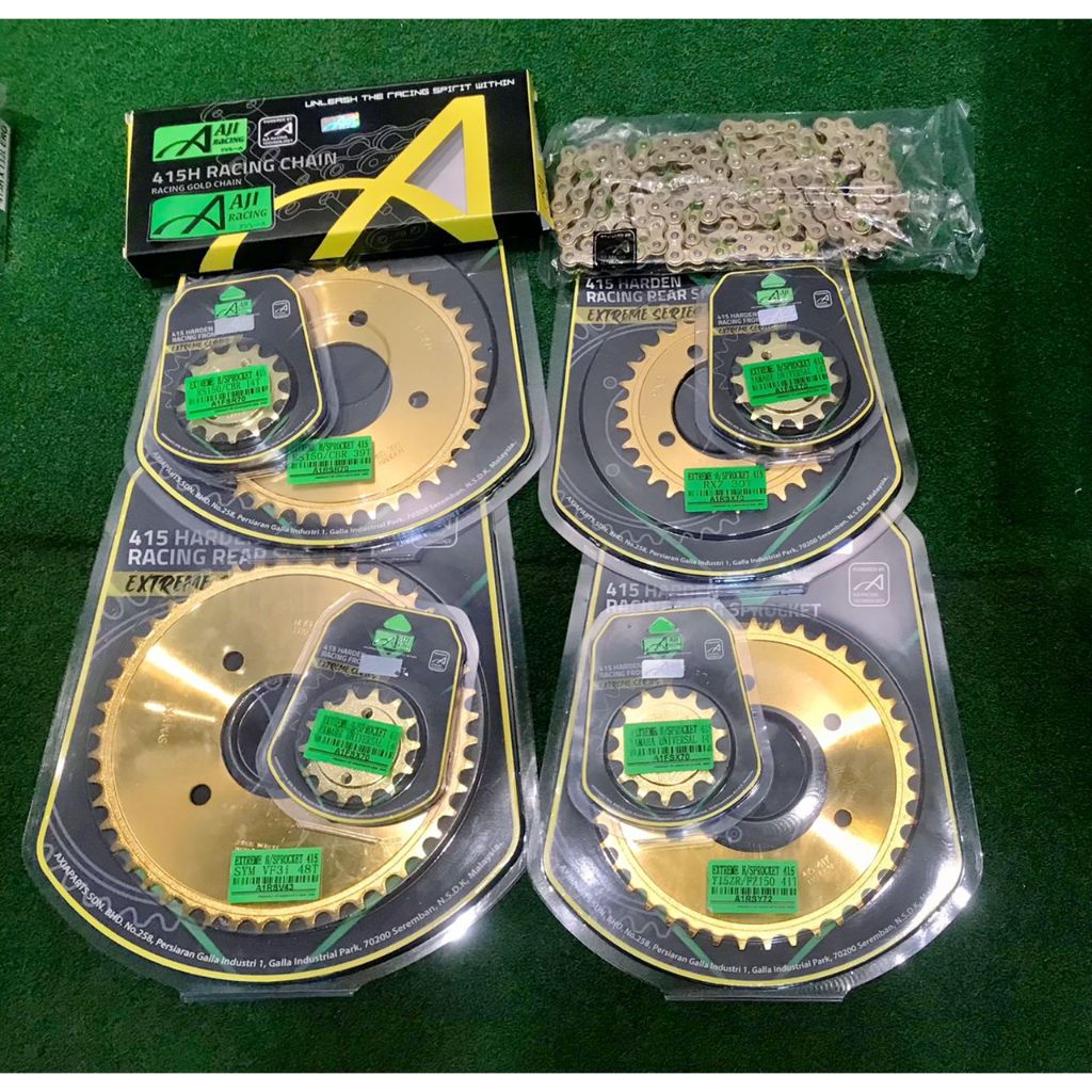 AJI RACING (CHROME) EXTREME HARDEN 415H Y15 / Y16 / FZ150 sprocket set ...