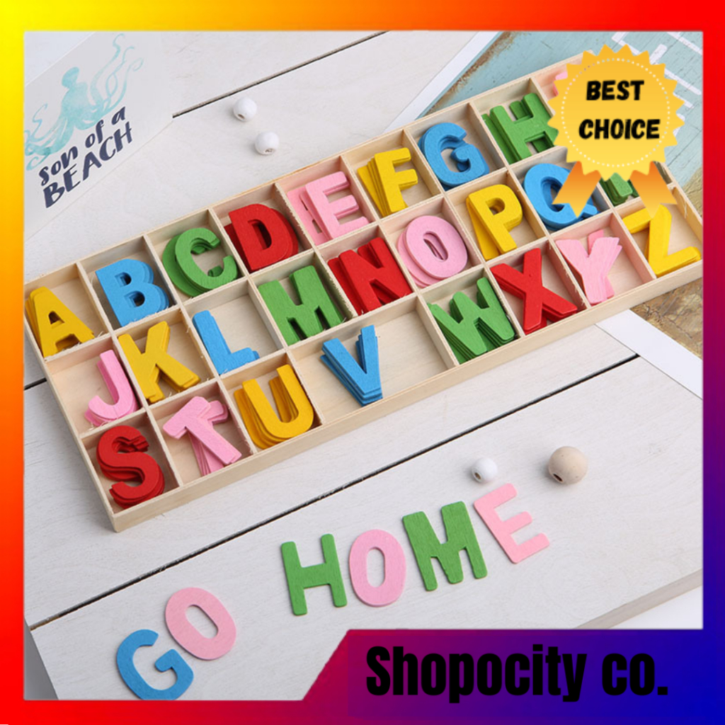 Wooden Alphabet Craft Letters Set- Assorted Colored Wooden Capital ...