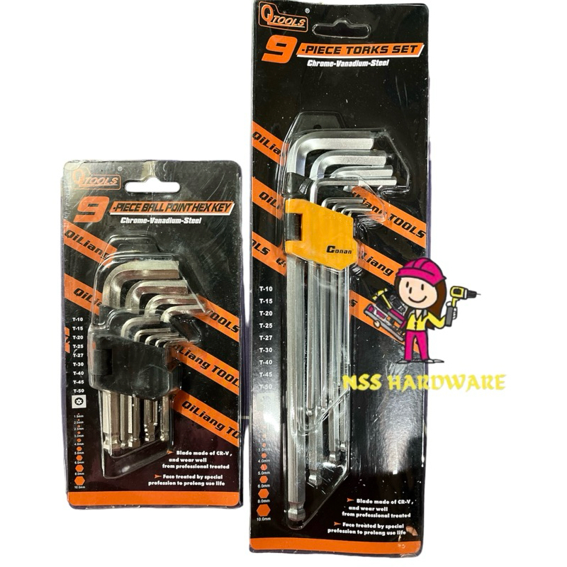Ball Point Hex Allen Key Set ( Extra Long ) 9pcs | Shopee Malaysia