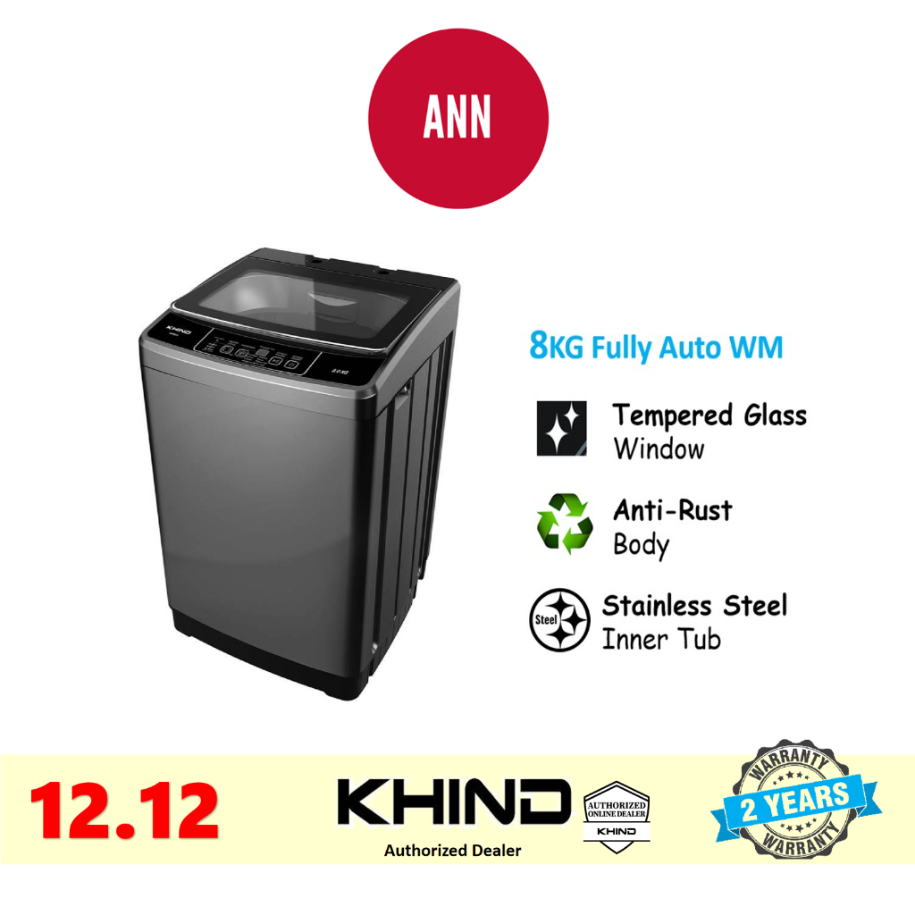 Khind 8KG / 10KG Washing Machine Washer WM80A WM100A Mesin Basuh 洗衣机 ...