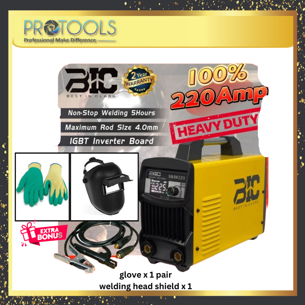BIC SMAW225I IGBT Inverter MMA/ARC Welding Machine Mesin Welding Set ...