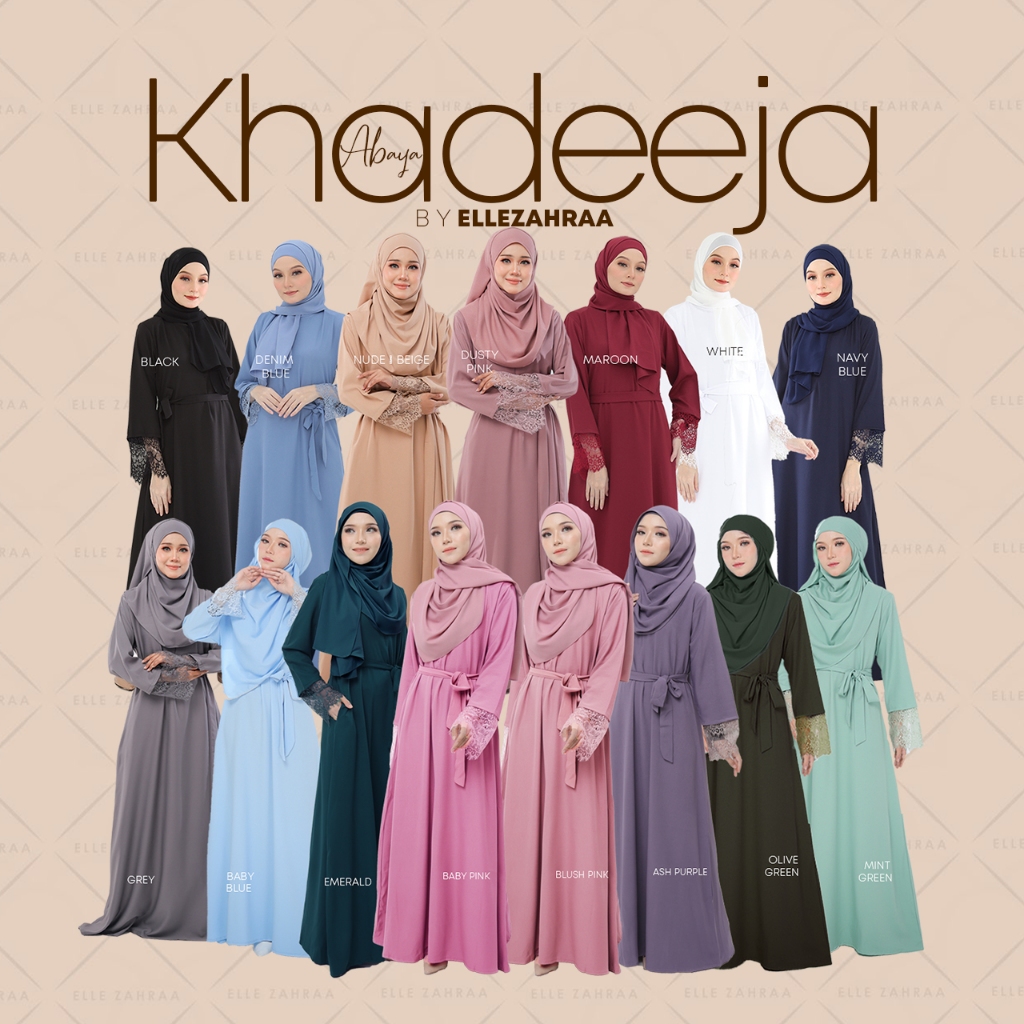ELLE ZAHRAA | BEST SELLING ABAYA KHADEEJA | LACE SERIES| NURSING | Shopee Malaysia