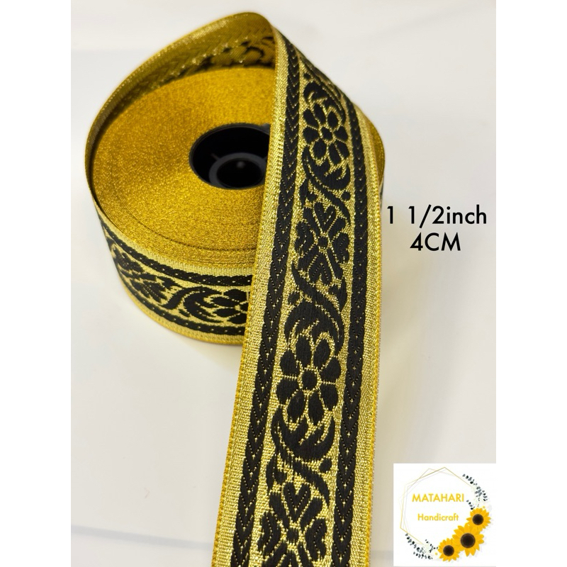 (1 Roll) 1 1/2”/1 1/4”/2”18yard+- Reben Songket/Reben Konvo/Jubah ...