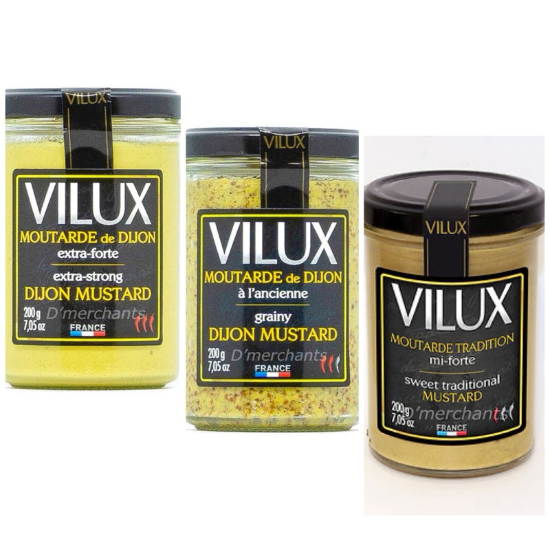 Vilux Whole Grainy Dijon, Extra Strong, Sweet Traditional Mustard ...