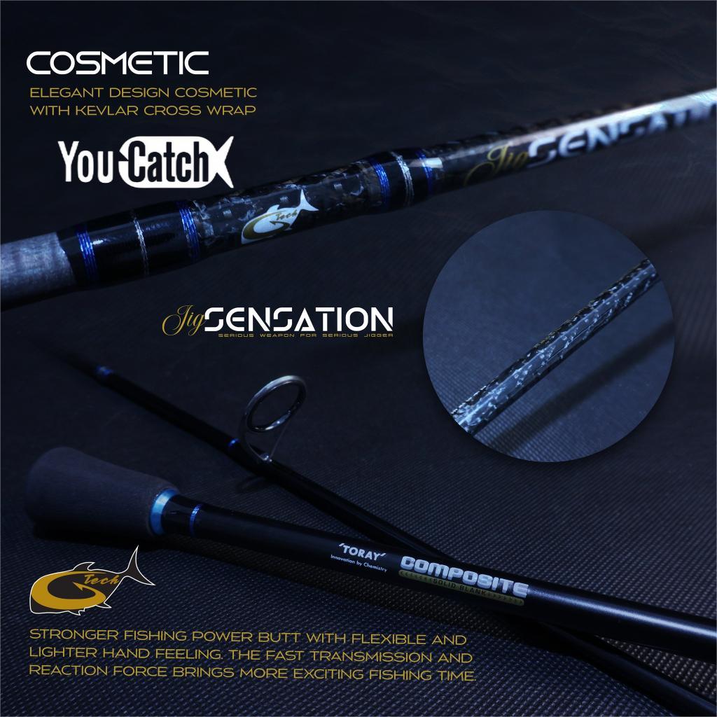 YOUCATCH G-TECH Jigging Rod Jig Sensation Butt Joint Rod , Baitcasting ...