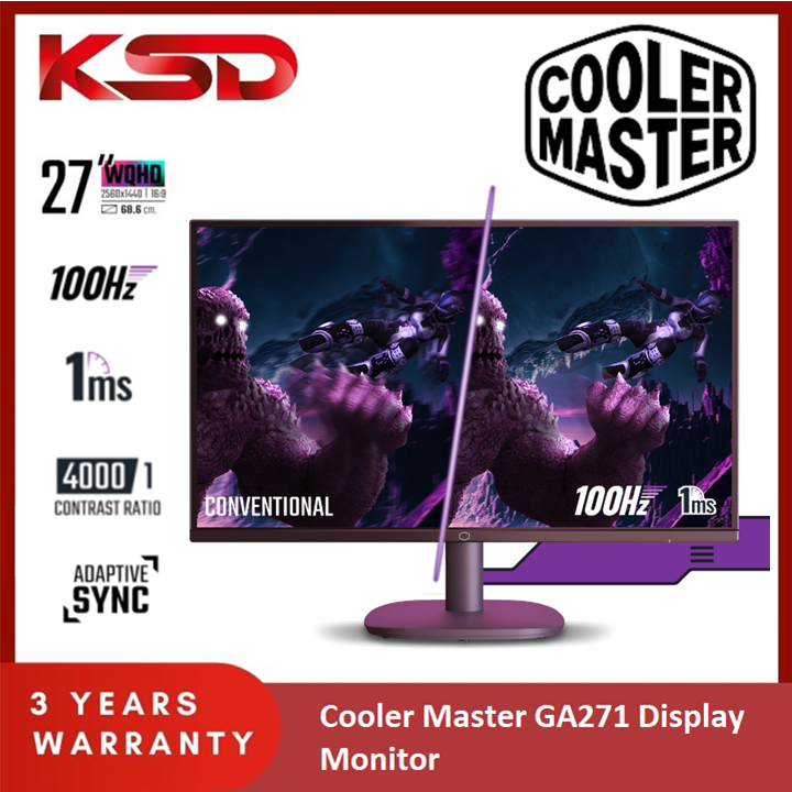 Cooler Master Monitor GA271 27" VA 2K WQHD 100Hz 1ms Low Blue Light ...